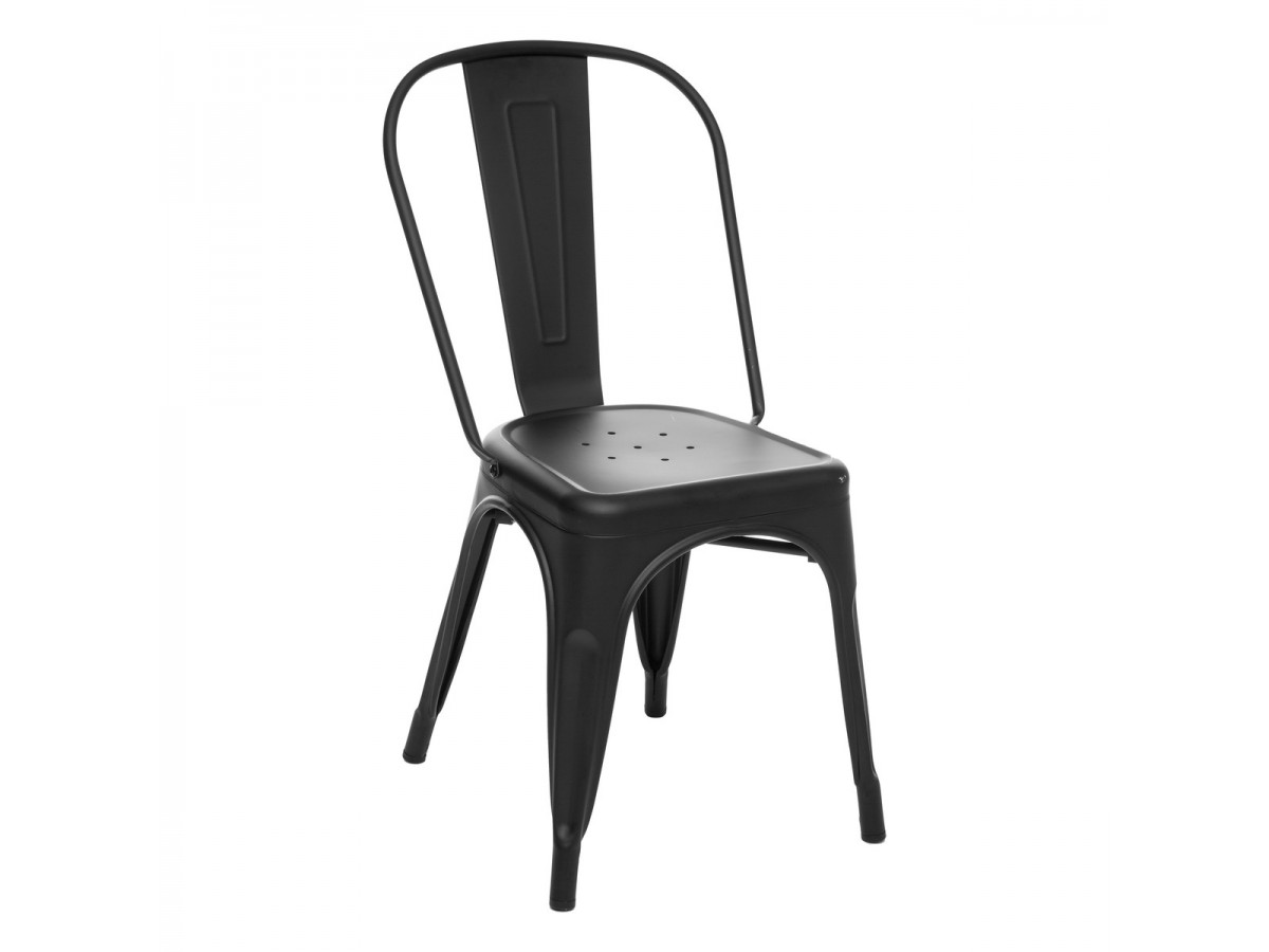 Chaise d'intérieur en métal noir Niko | Atmosphera
