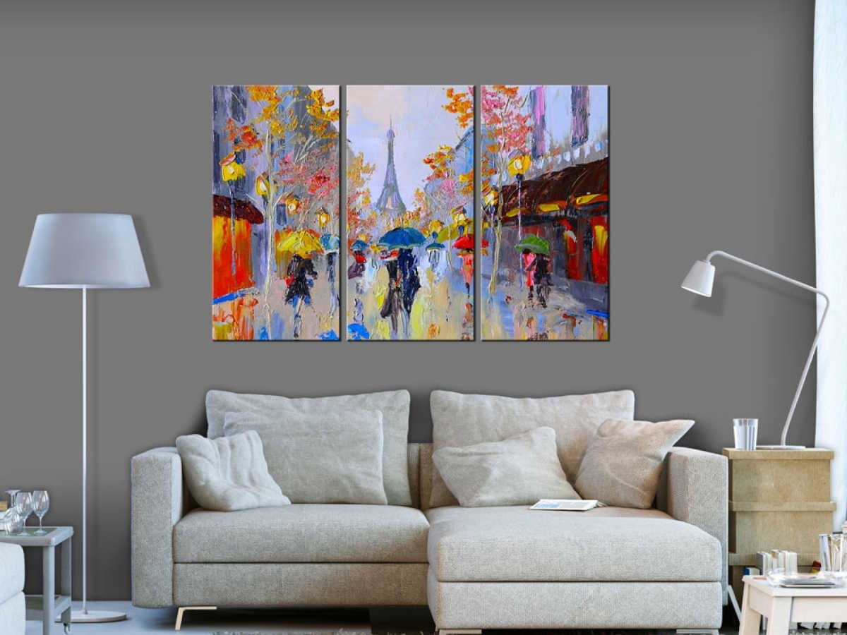 Tableau Premium Paris sous la pluie | 120 x 80 cm | Artgeist