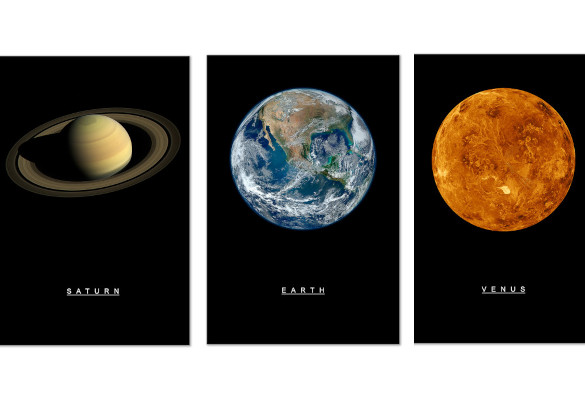 Tableau déco sur toile | Les Planètes | 40 x 60 cm | Artgeist
